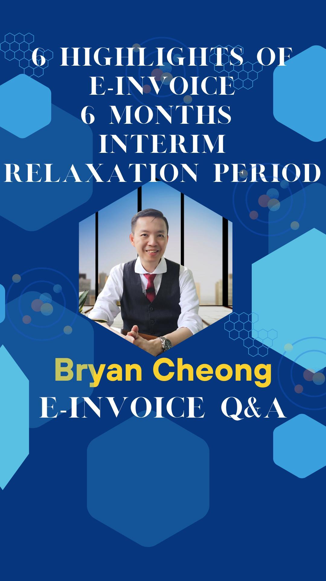 6 Highlights of e-Invoice 6 months Interim Relaxation Period